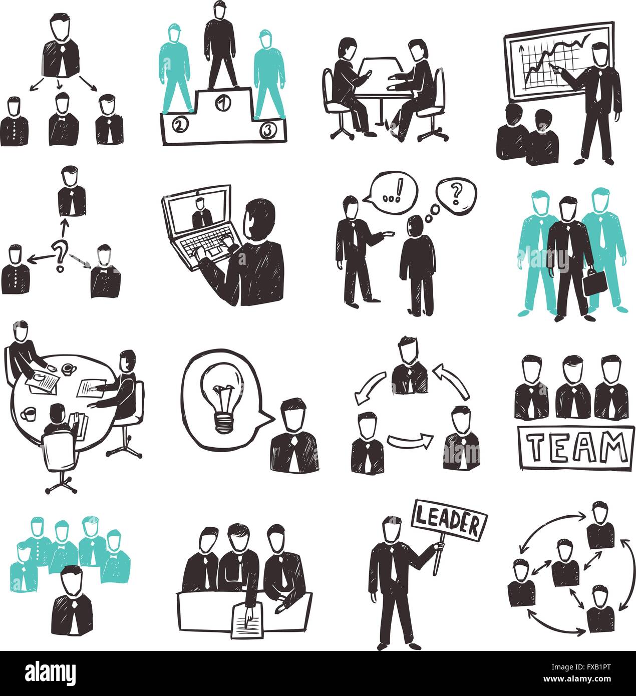 Teamwork Icons Set Stock Vector Image & Art - Alamy