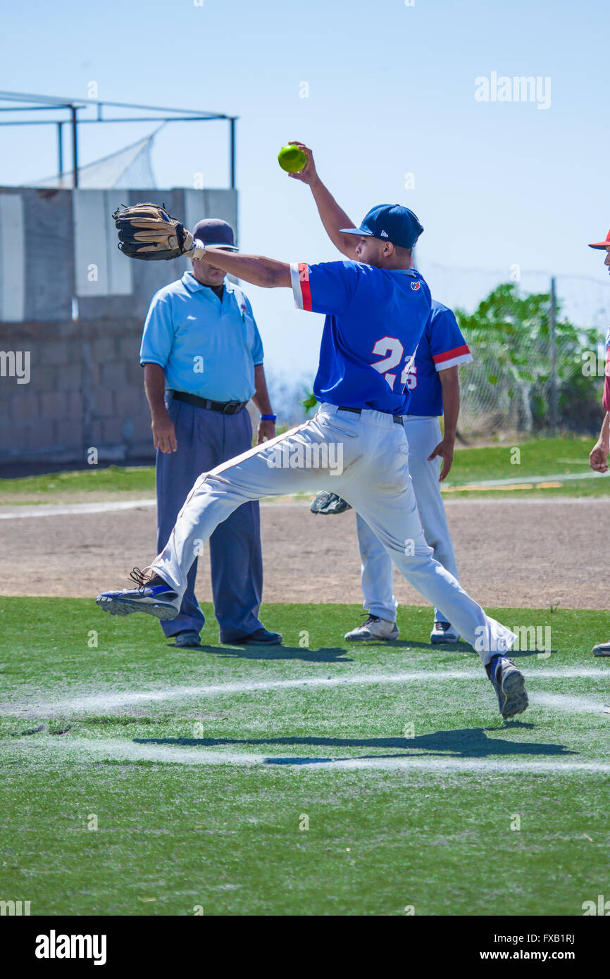male versus male softball match Stock Photo - Alamy