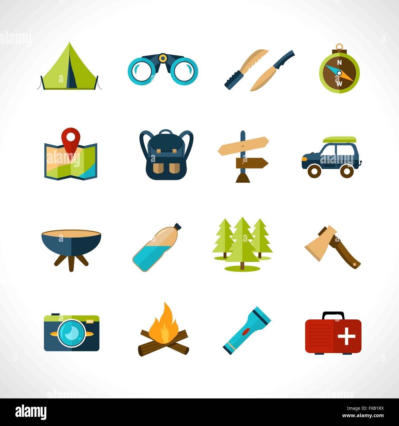 Camping Icons Set Stock Vector Image & Art - Alamy