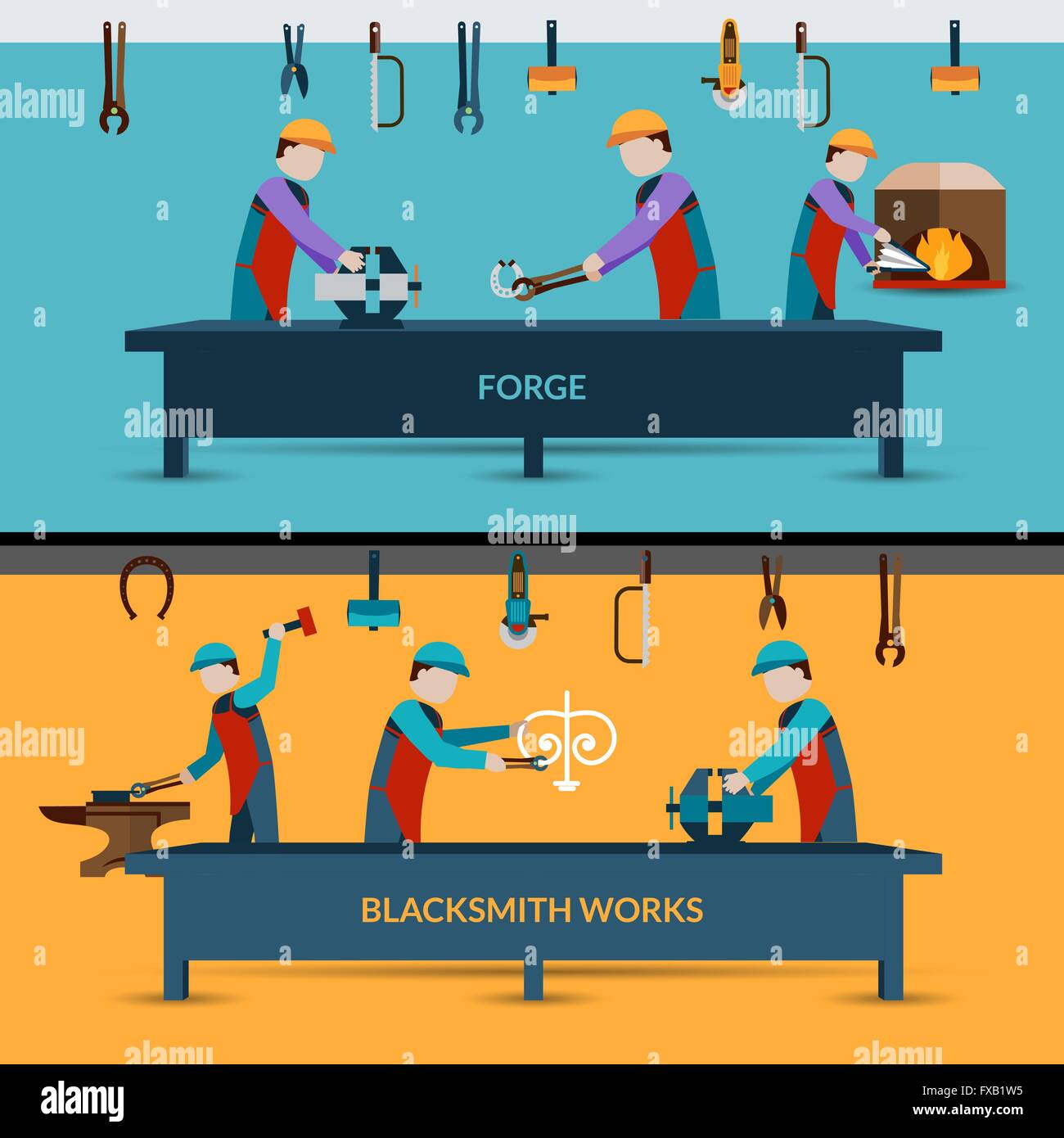 Blacksmith Workshop Illustration Stock Vector Image & Art - Alamy