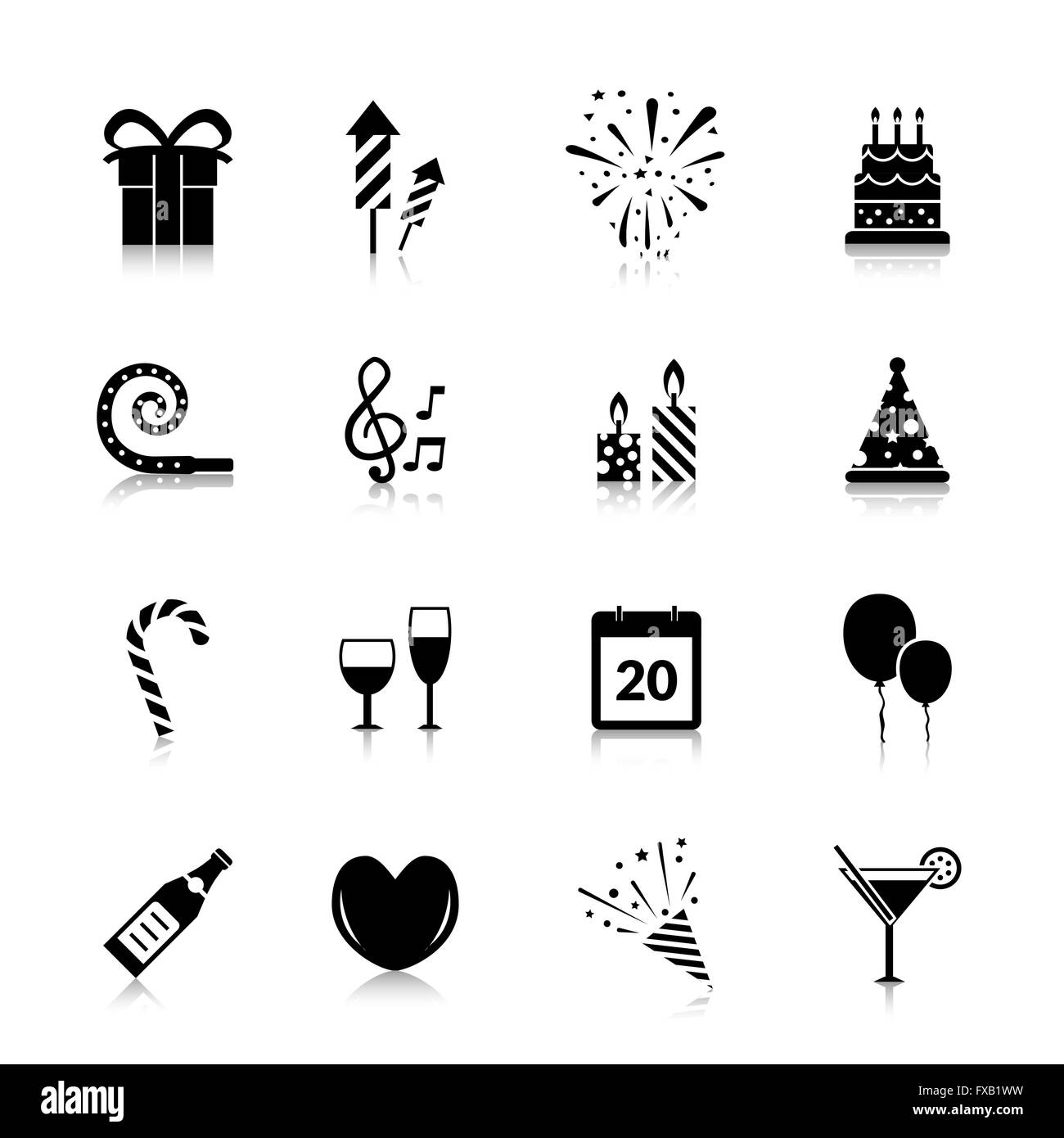 Celebration Icons Black Stock Vector Image & Art - Alamy