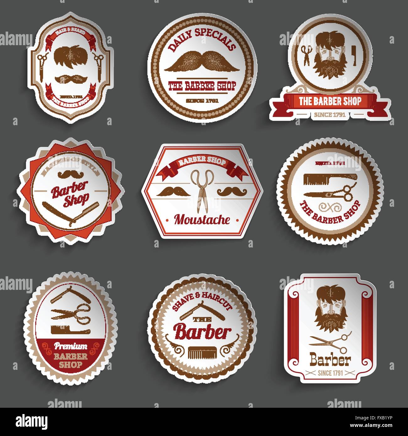 Barber Shop Stickers Stock Vector Image & Art - Alamy