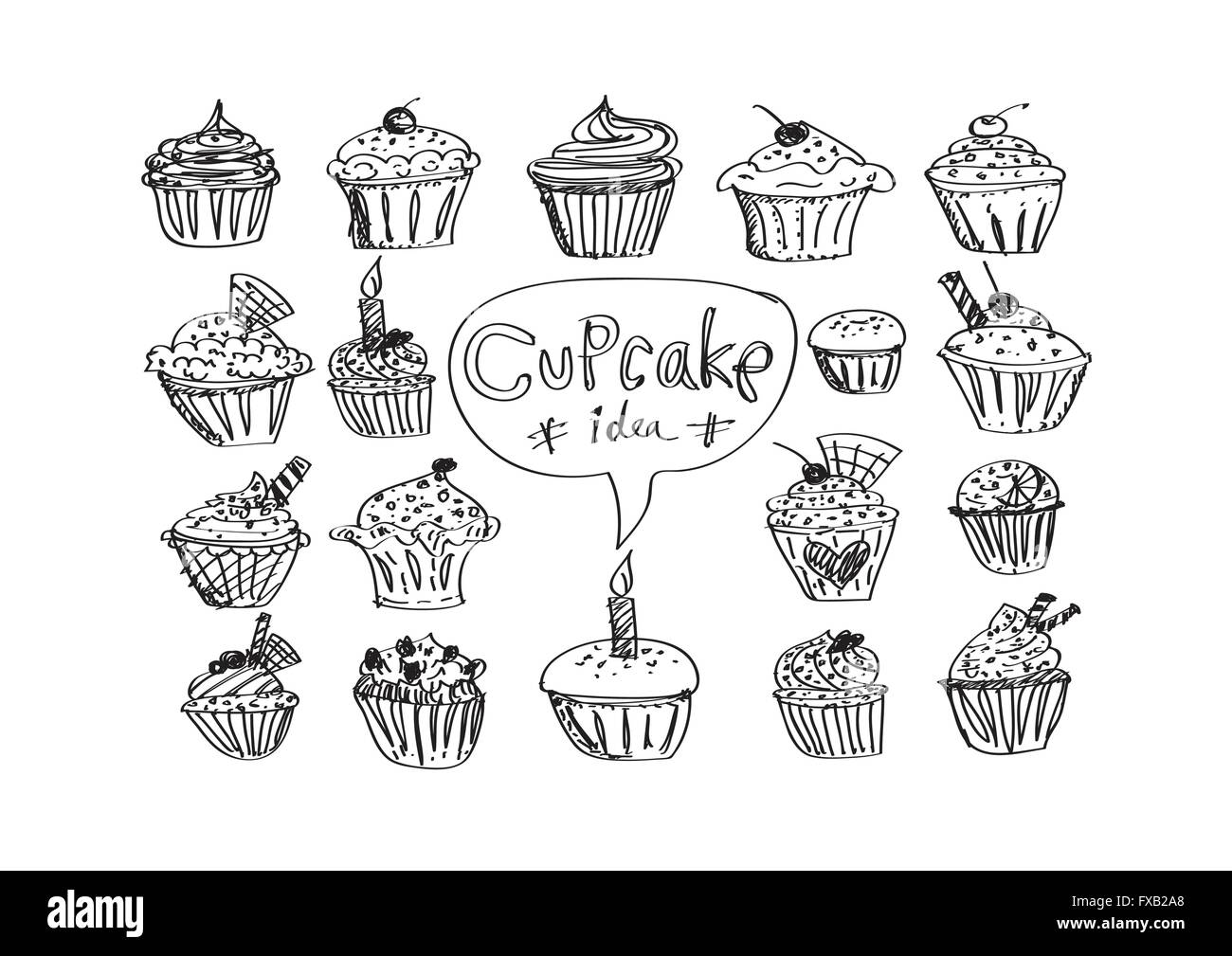 colorful delicious cupcakes Stock Vector Image & Art - Alamy