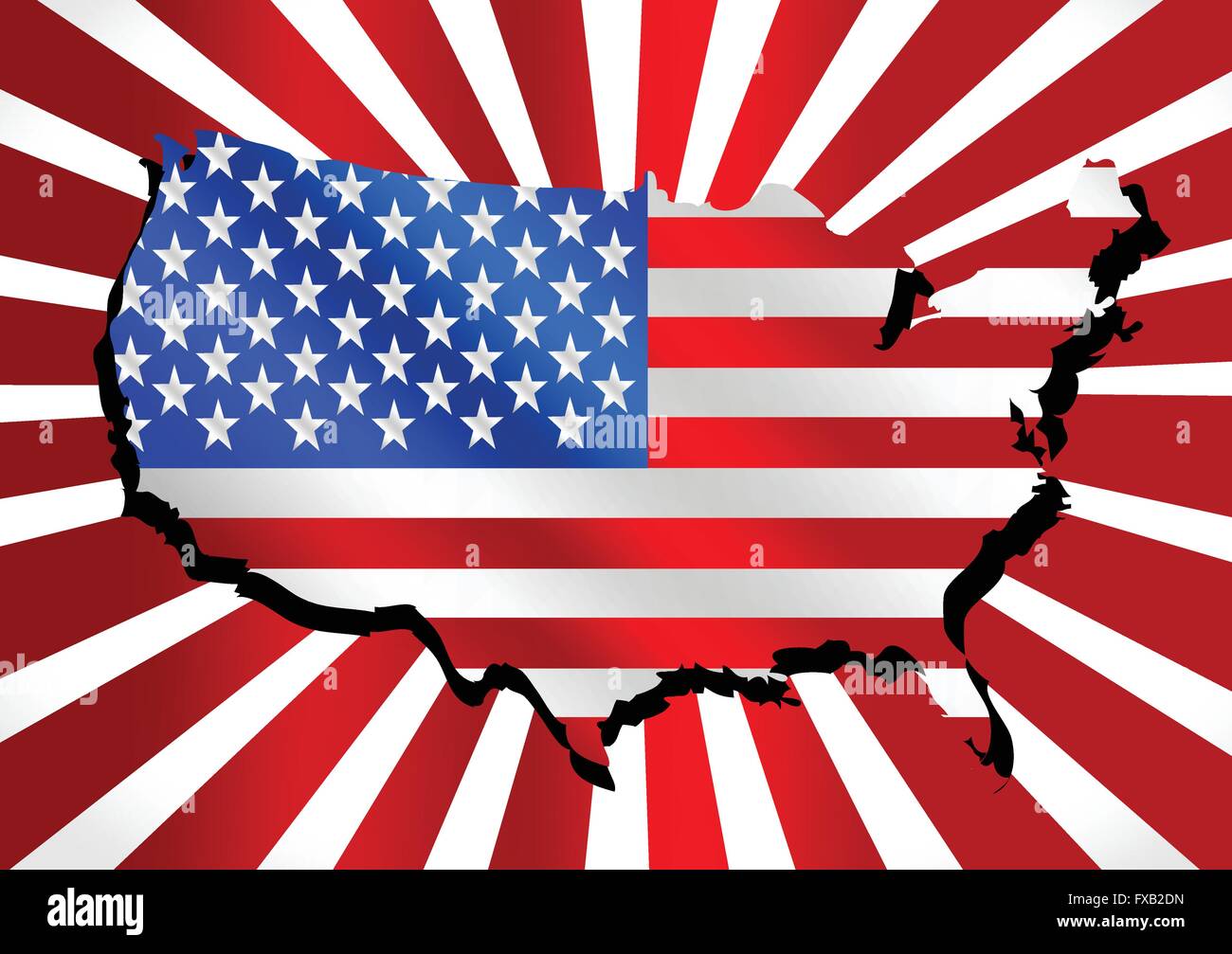 USA map and flag Stock Vector Image & Art - Alamy