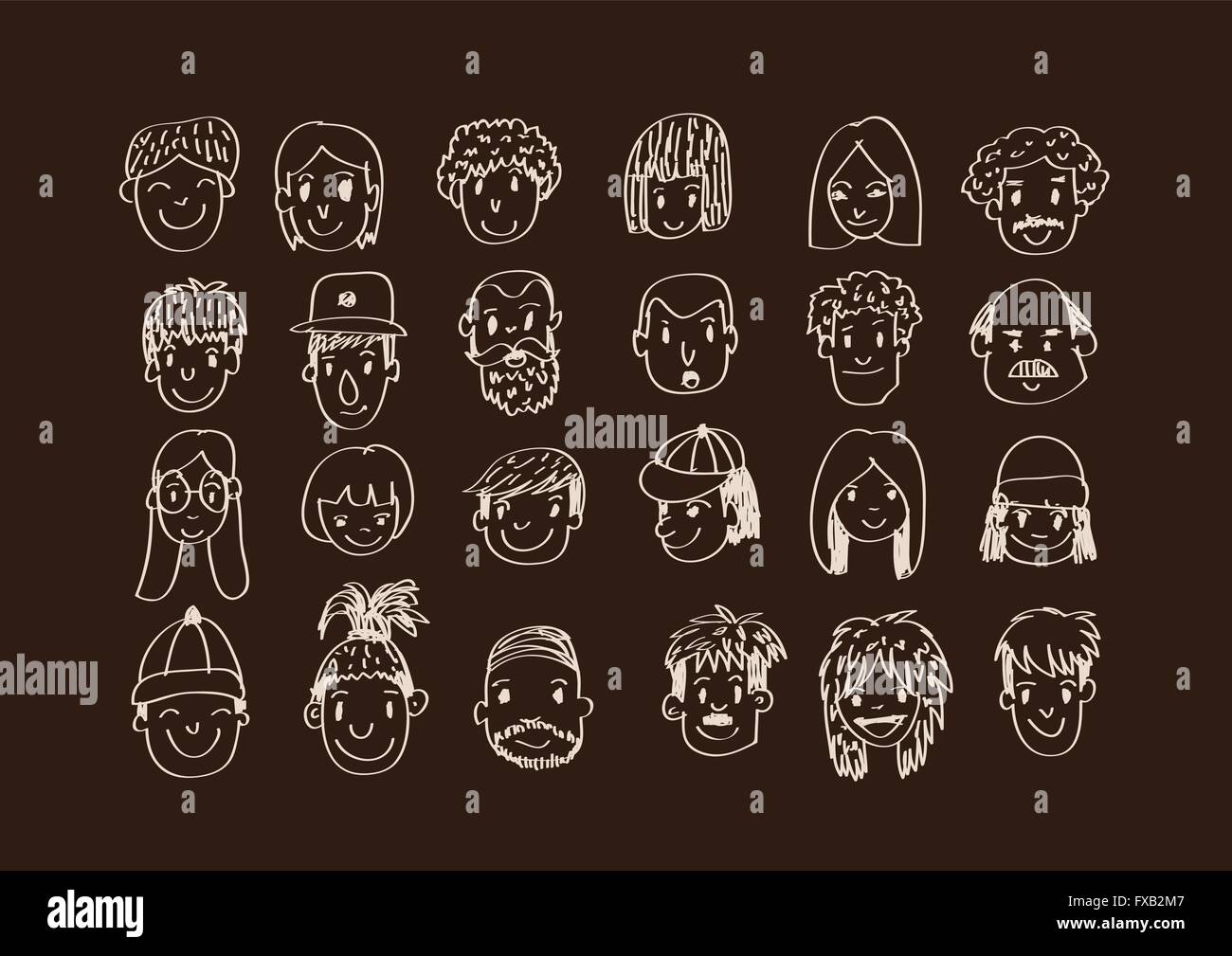 Set of various cartoon faces illustration Stock Vector Image & Art - Alamy