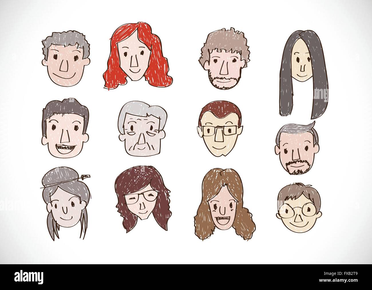 Set of various cartoon faces illustration Stock Vector Image & Art - Alamy