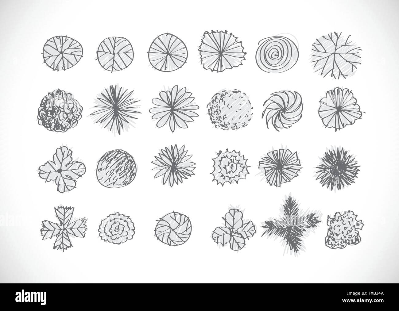 Trees top view for architecture landscape design projects Stock Vector ...