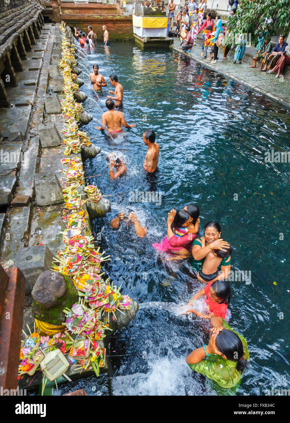 People and purifying pool. Tirtha Empul Temple. Bali. Indonesia, Asia ...