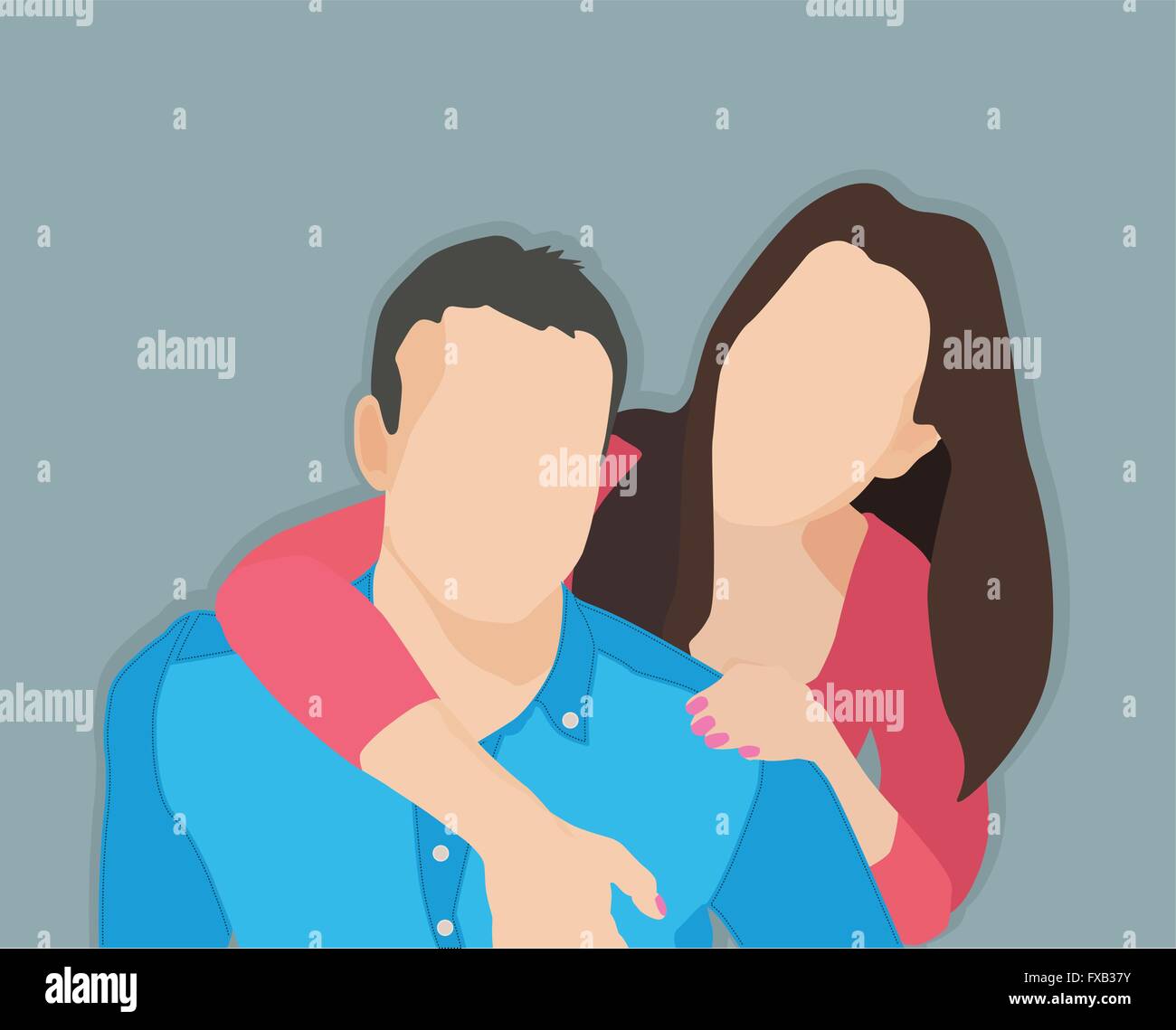 Portrait newlywed couple smiling wedding Stock Vector Images - Alamy