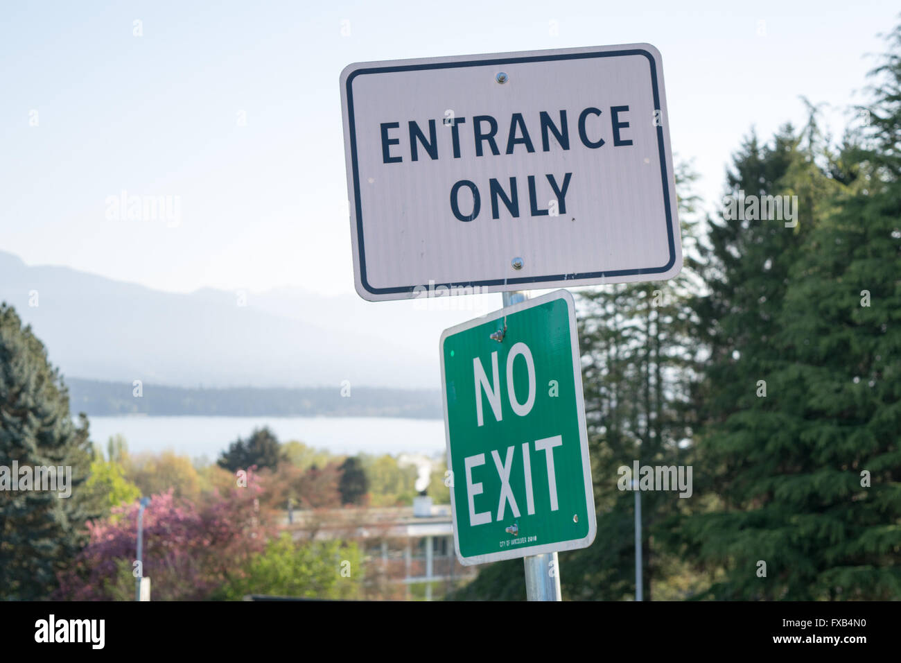Entrance Only No Exit Signs Stock Photo - Alamy
