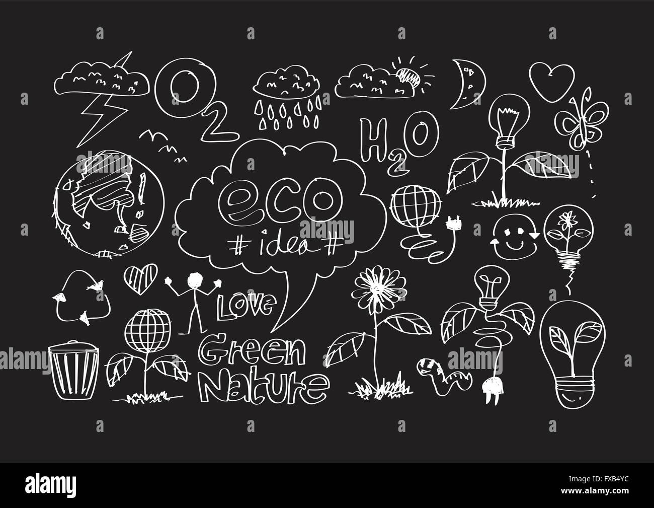 Eco Idea Sketch and Eco friendly Doodles Stock Vector Image & Art - Alamy