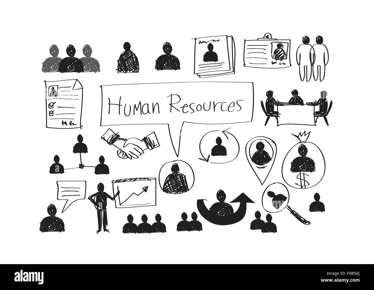 Human resources and Human management icons idea design Stock Vector ...