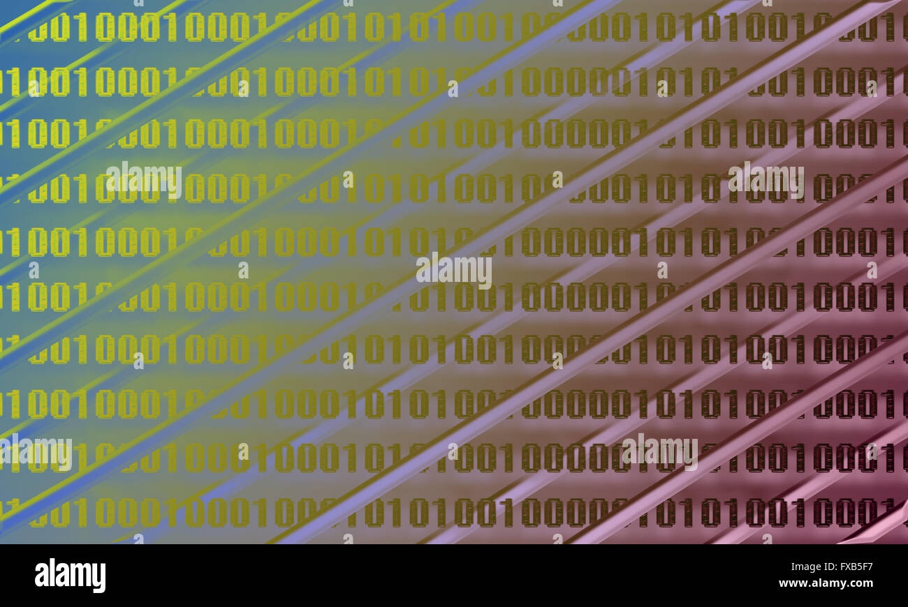 Technological background with binary code Stock Photo - Alamy