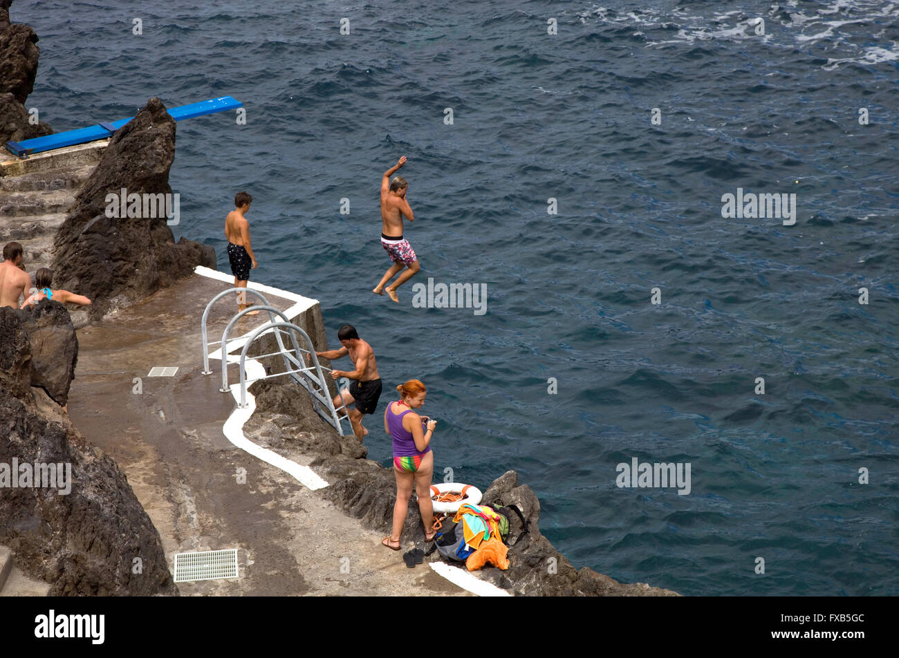 people at the beach, on in Madeira Island, Portugal Stock Photo - Alamy