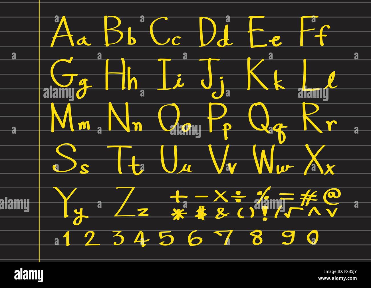 Hand drawn letters font written with a pen Stock Vector Image & Art - Alamy