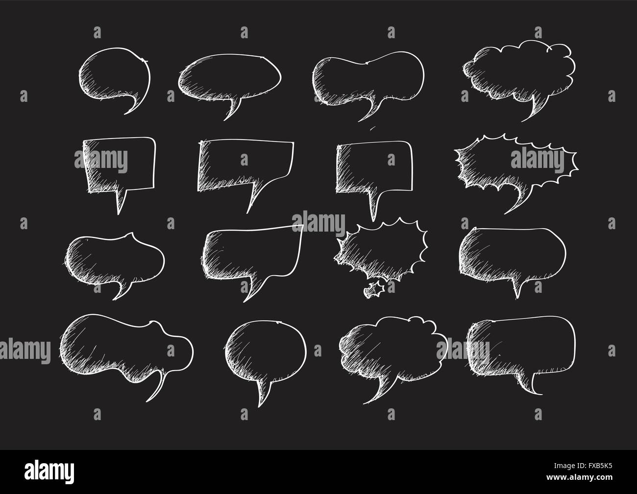 Speech Bubble Sketch hand drawn bubble speech Stock Vector Image & Art ...