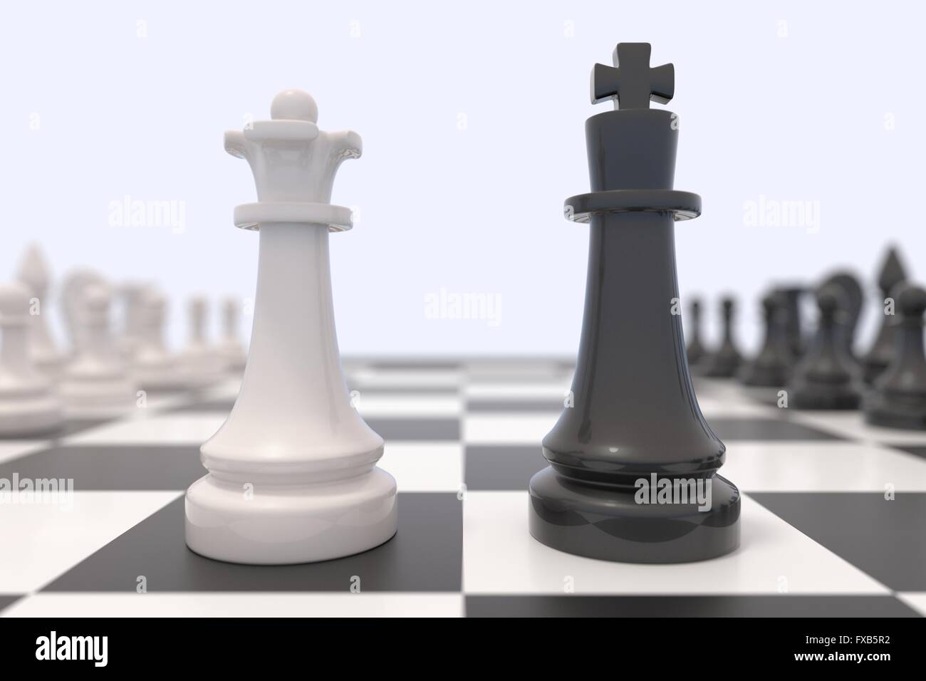 Two chess pieces on a chessboard Stock Photo - Alamy