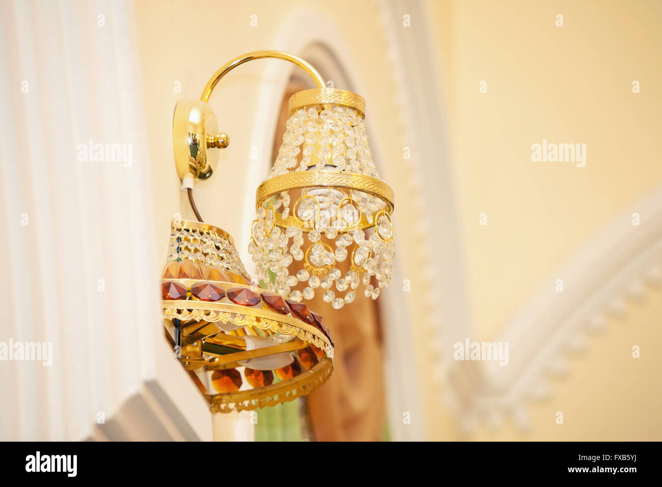 wall gold a lamp in a Muslim mosque Stock Photo - Alamy