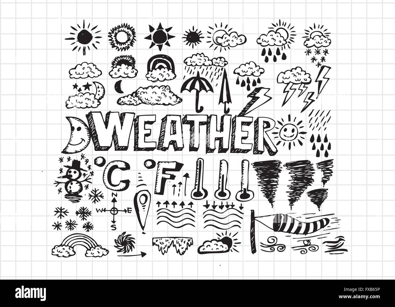 weather symbols widget and icons drawing idea Stock Vector Image & Art ...