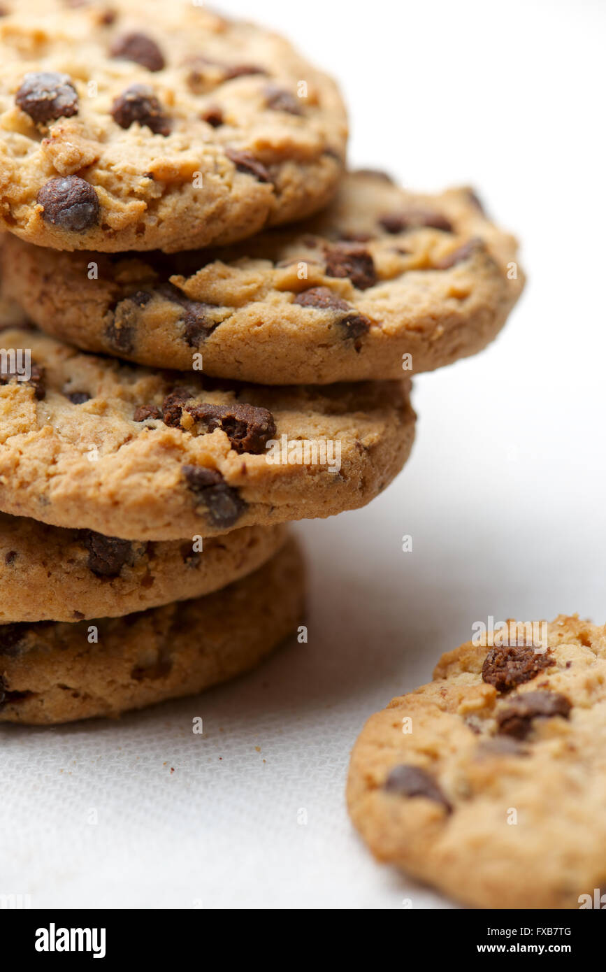 Group of chocolate chips cookies Stock Photo - Alamy