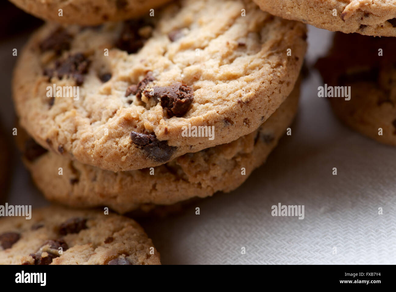 Group of chocolate chips cookies Stock Photo - Alamy