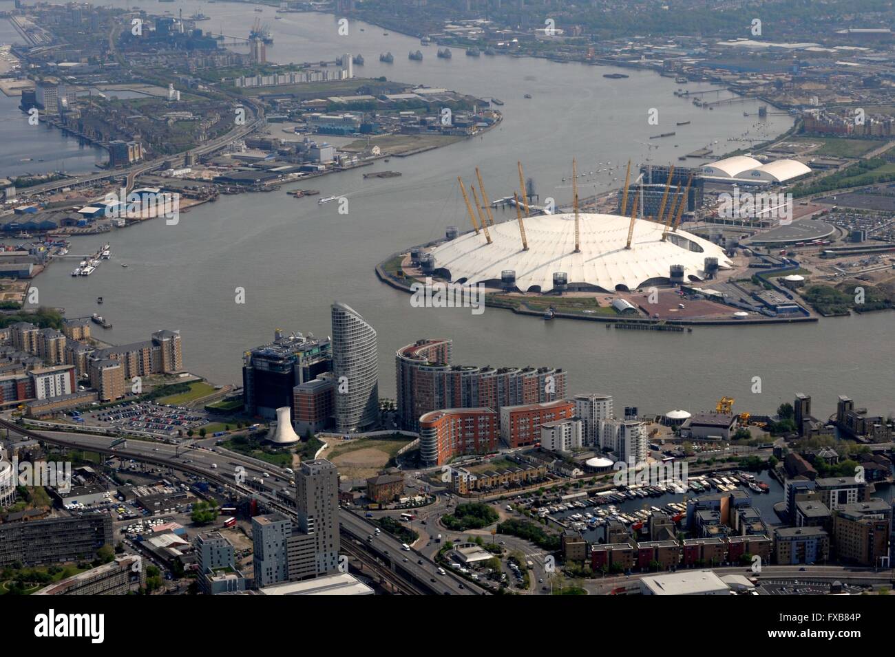 Sky view of London, O2 Arena, Greenwich, River Thames Stock Photo - Alamy