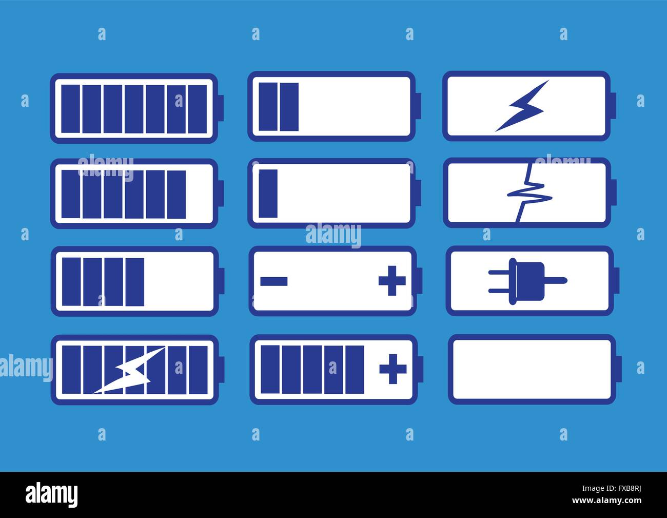 battery charge level indicators Set Stock Vector Image & Art - Alamy