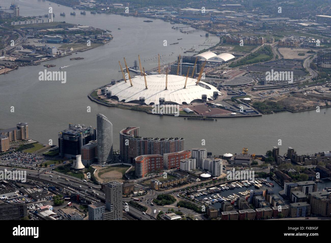 Sky view of London, O2 Arena, Greenwich, River Thames Stock Photo - Alamy