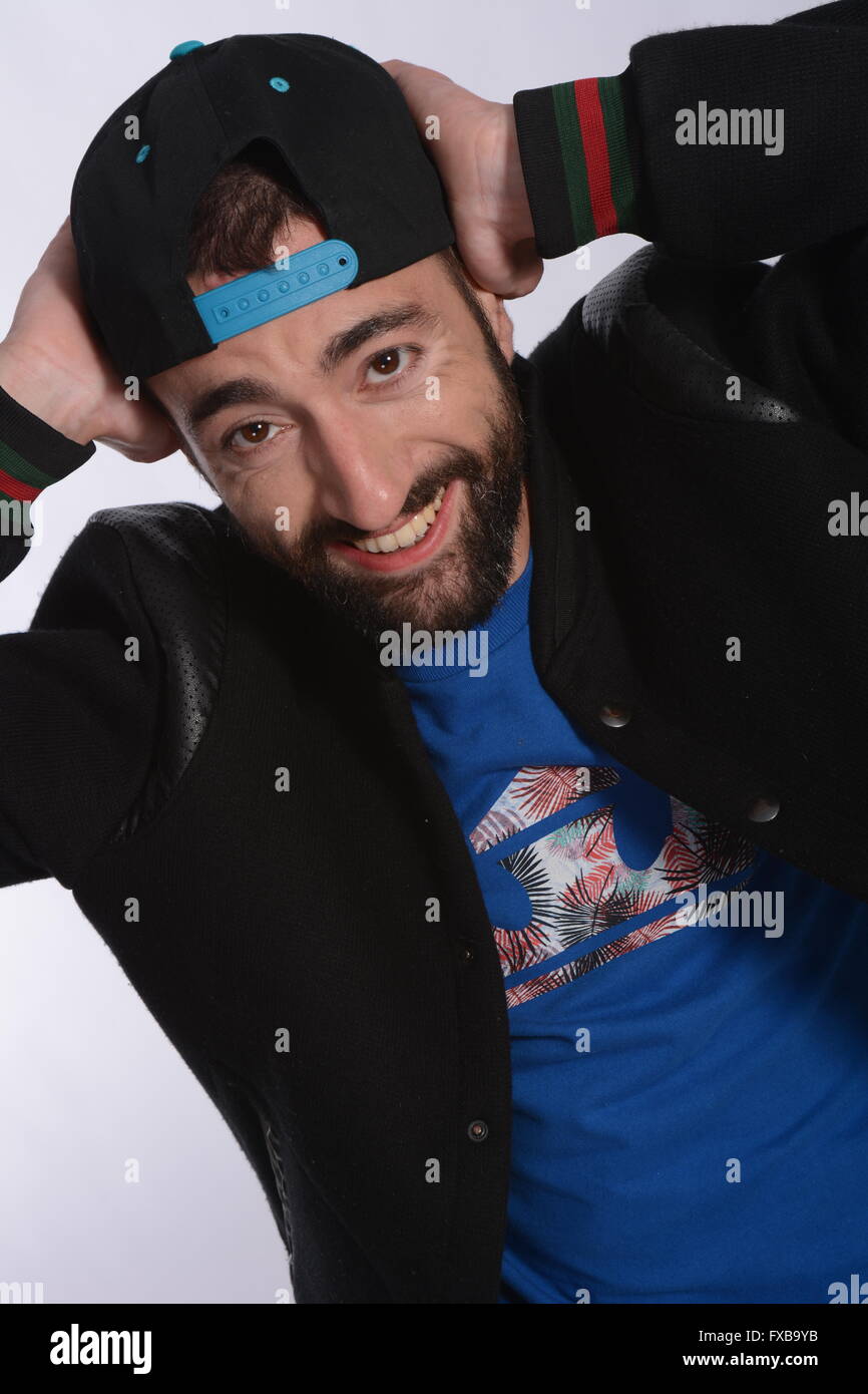 Black man blue shirt hi-res stock photography and images - Alamy