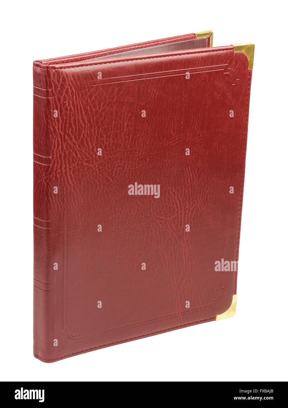 Brown leather folder Stock Photo - Alamy