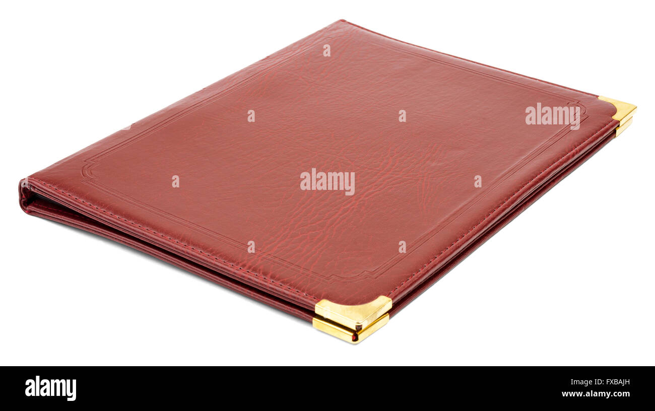 Brown leather folder Stock Photo - Alamy