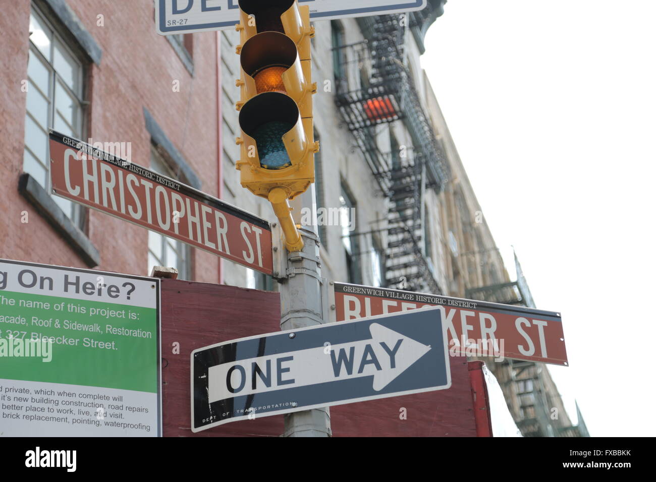 This is a street sign in the west village, New York, Streets are ...