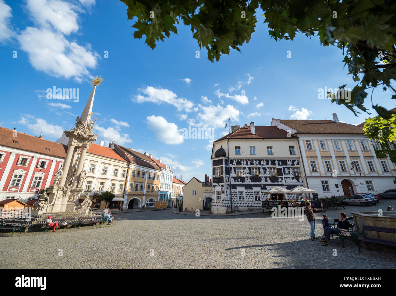 Holy Trinity Statue (called Plague Column) and Sgraffito house at ...