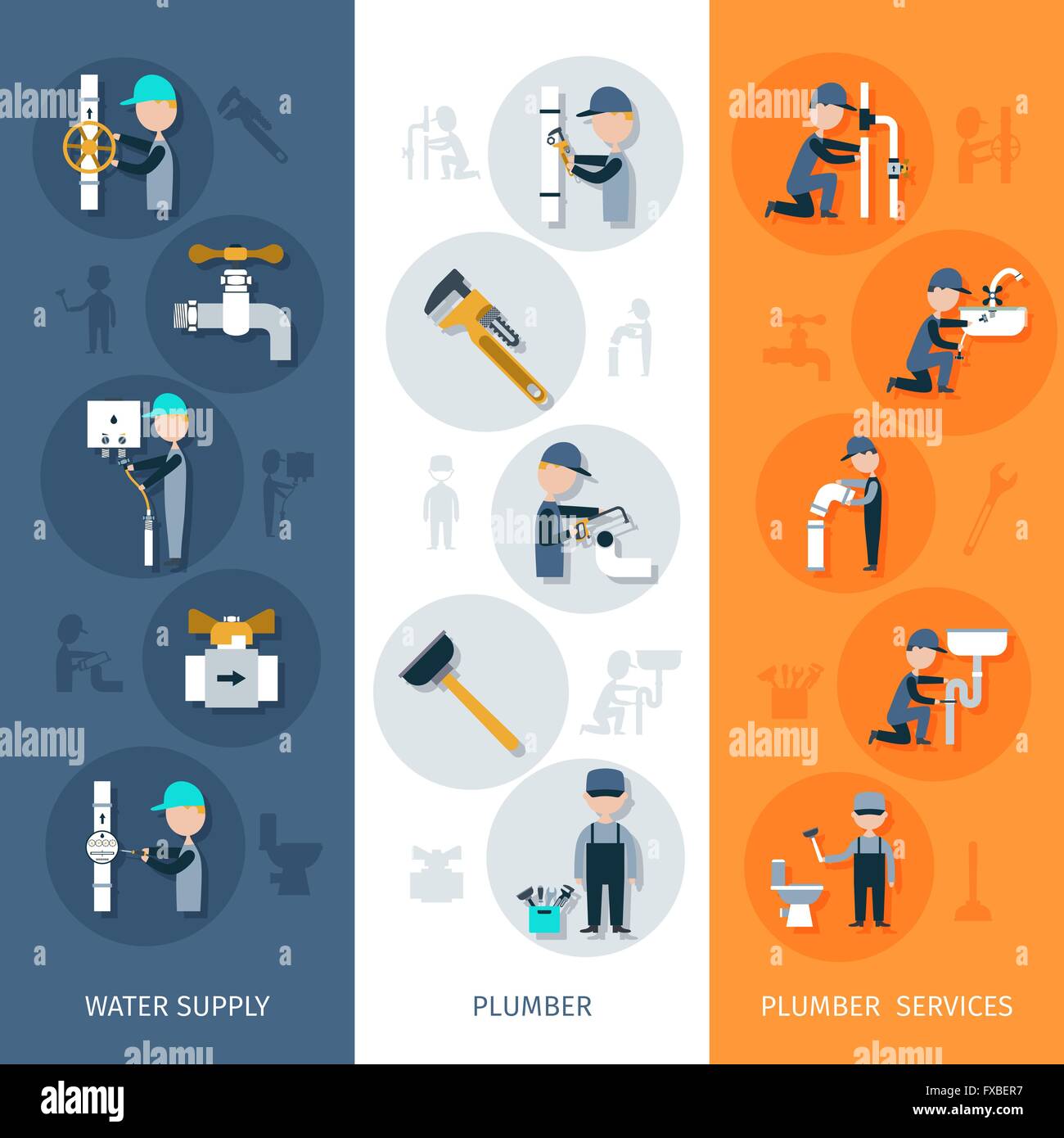 Plumber Vertical Banner Stock Vector Image & Art - Alamy