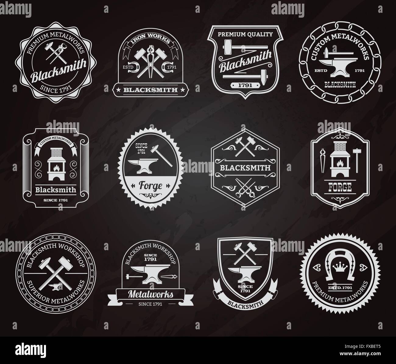 Blacksmith Label Chalkboard Stock Vector Image & Art - Alamy