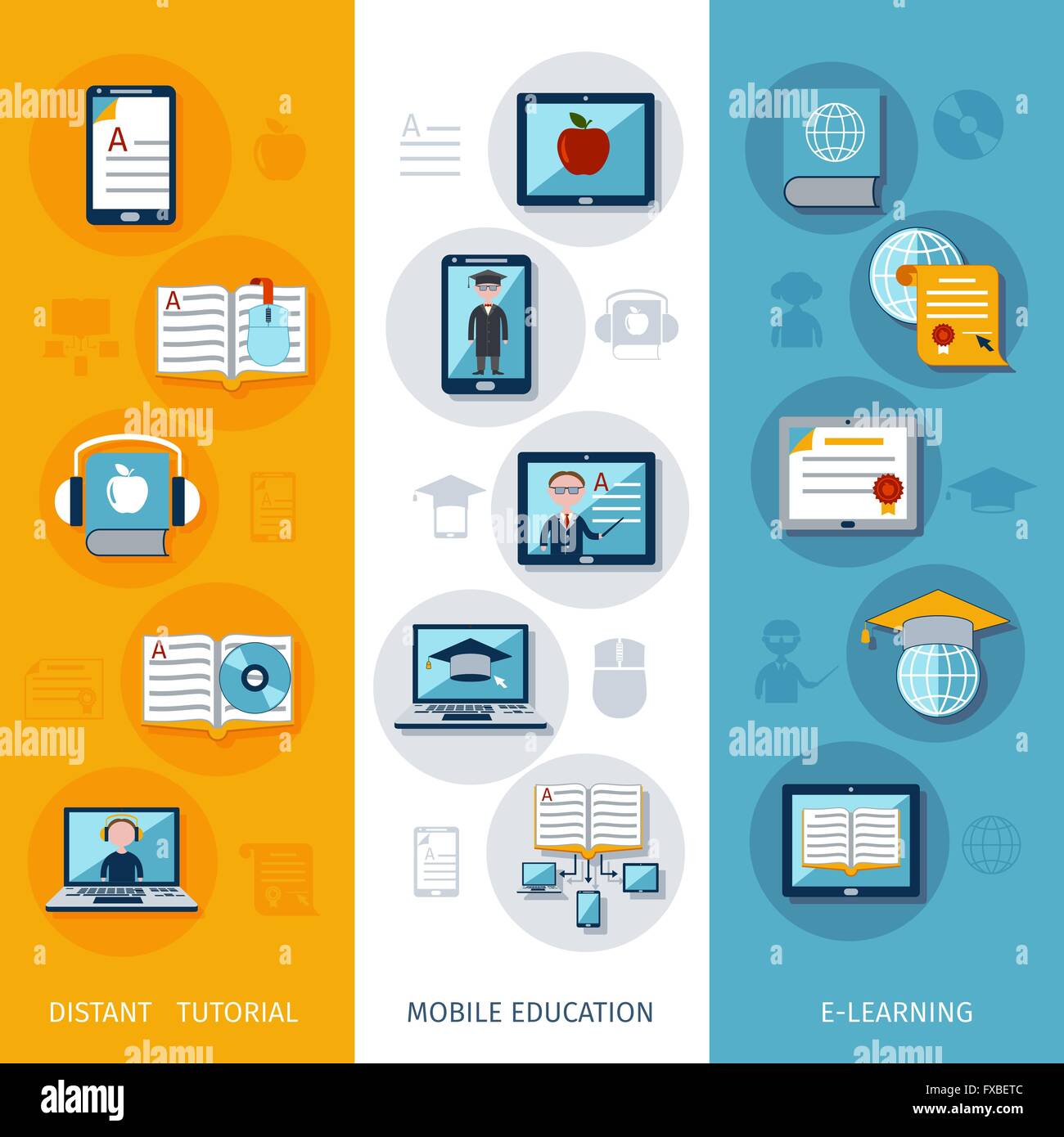 E-learning Banners Vertical Stock Vector Image & Art - Alamy