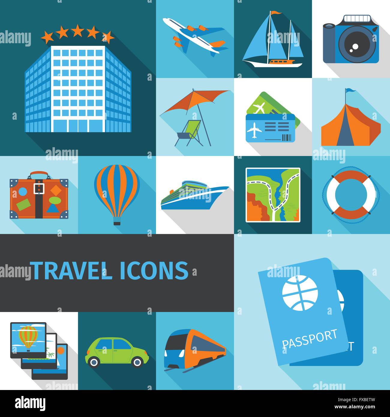 Travel Icons Set Stock Vector Image & Art - Alamy