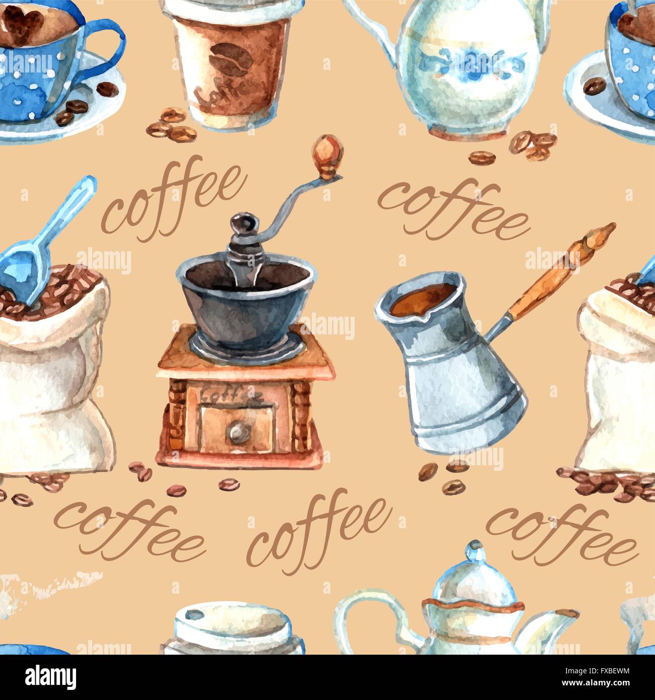 Vintage scoop coffee beans Stock Vector Images - Alamy