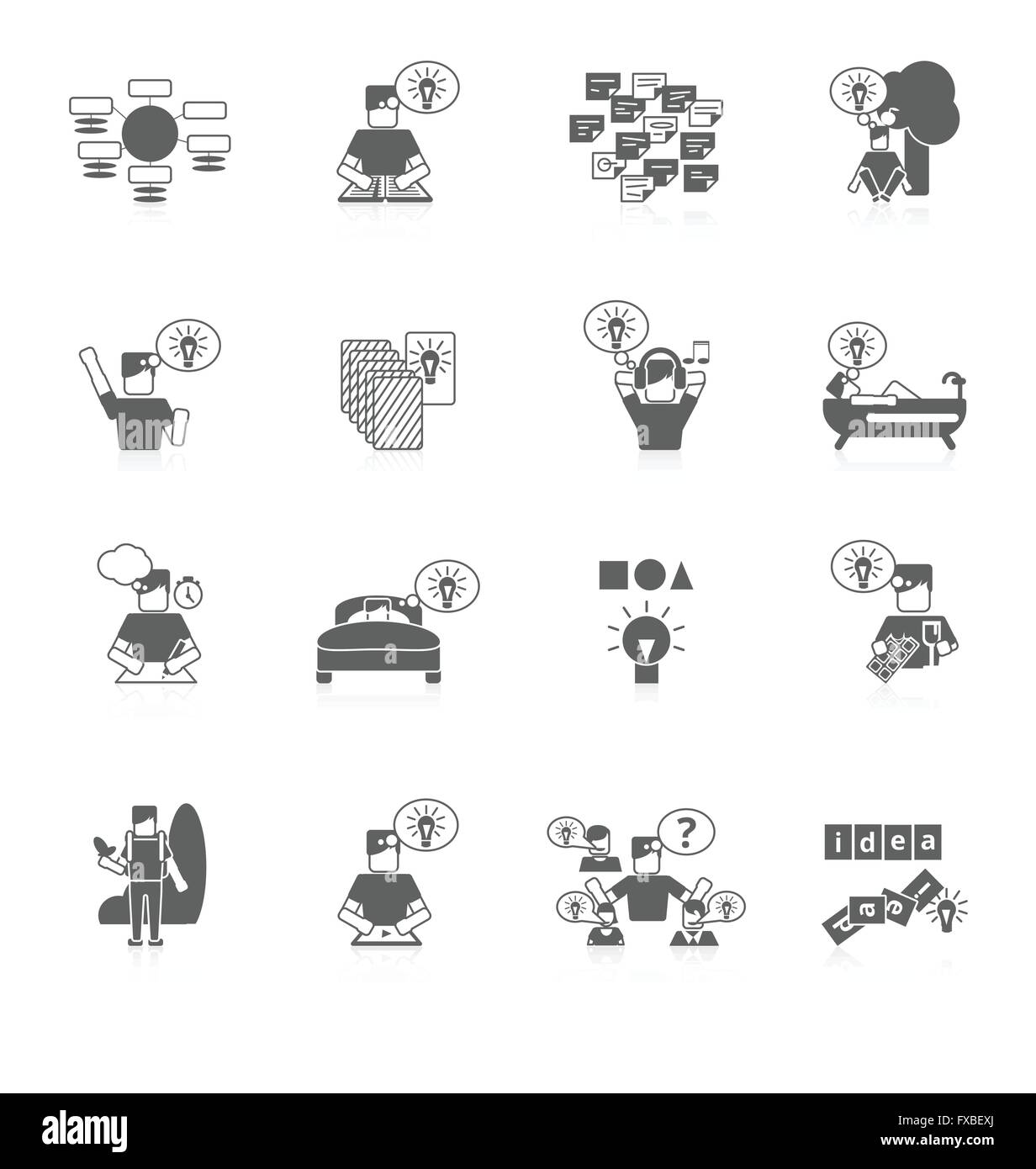 Ideas Icons Set Stock Vector Image & Art - Alamy