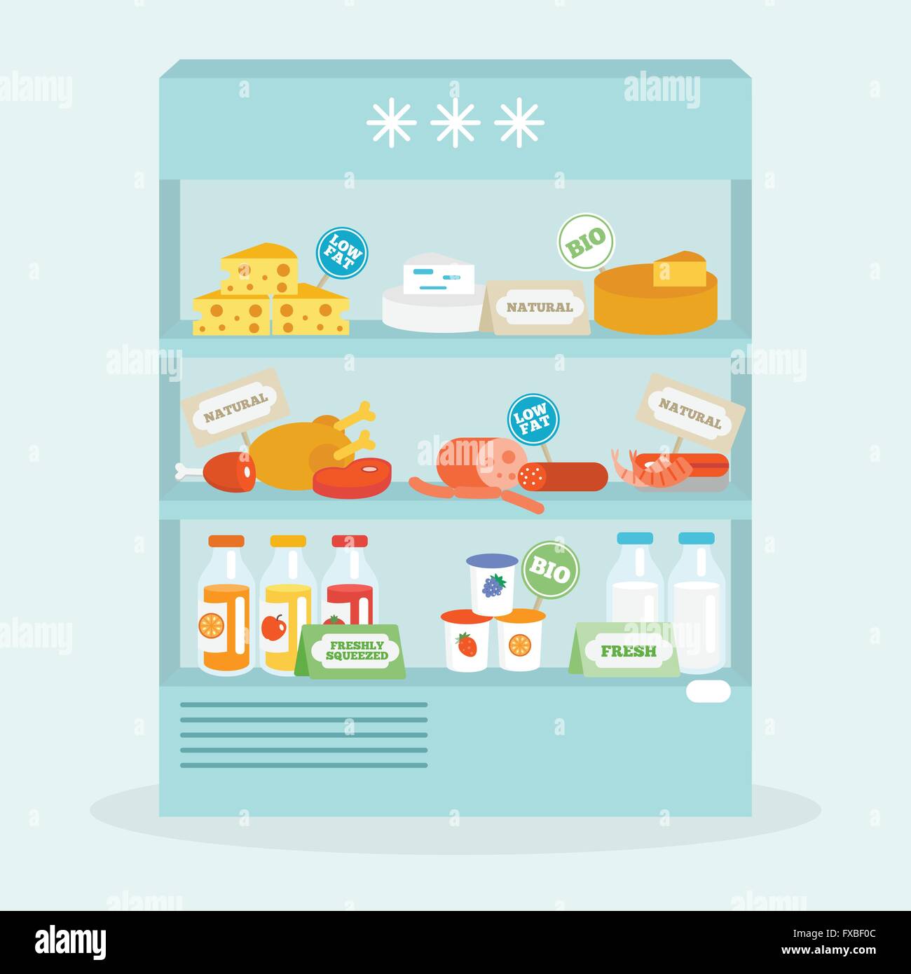 Food In Fridge Collection Stock Vector Image & Art - Alamy
