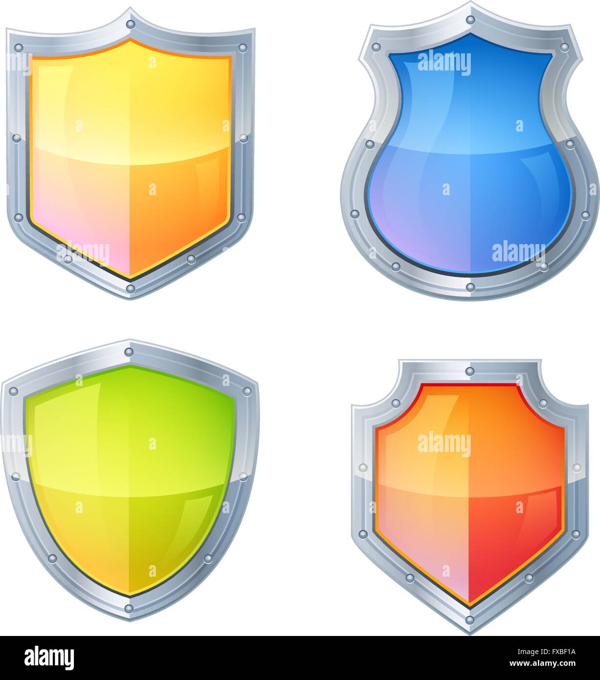 Shield Icons Set Stock Vector Image And Art Alamy