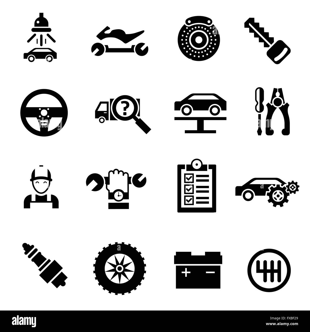 Car Repair Icons Black Stock Vector Image & Art - Alamy