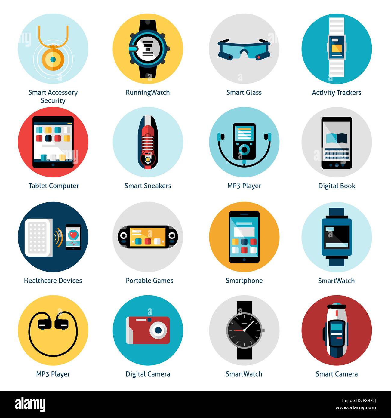 Wearable Technology Icons Stock Vector Image & Art - Alamy