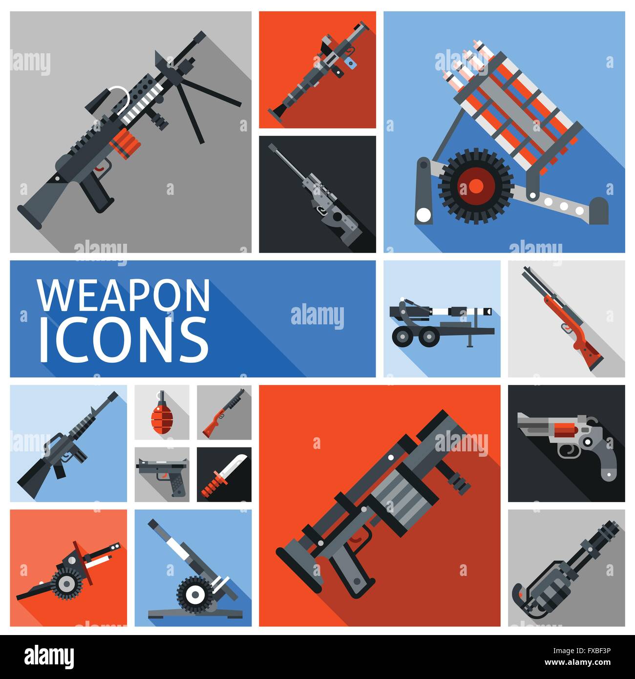 Weapon Icons Set Stock Vector Image & Art - Alamy