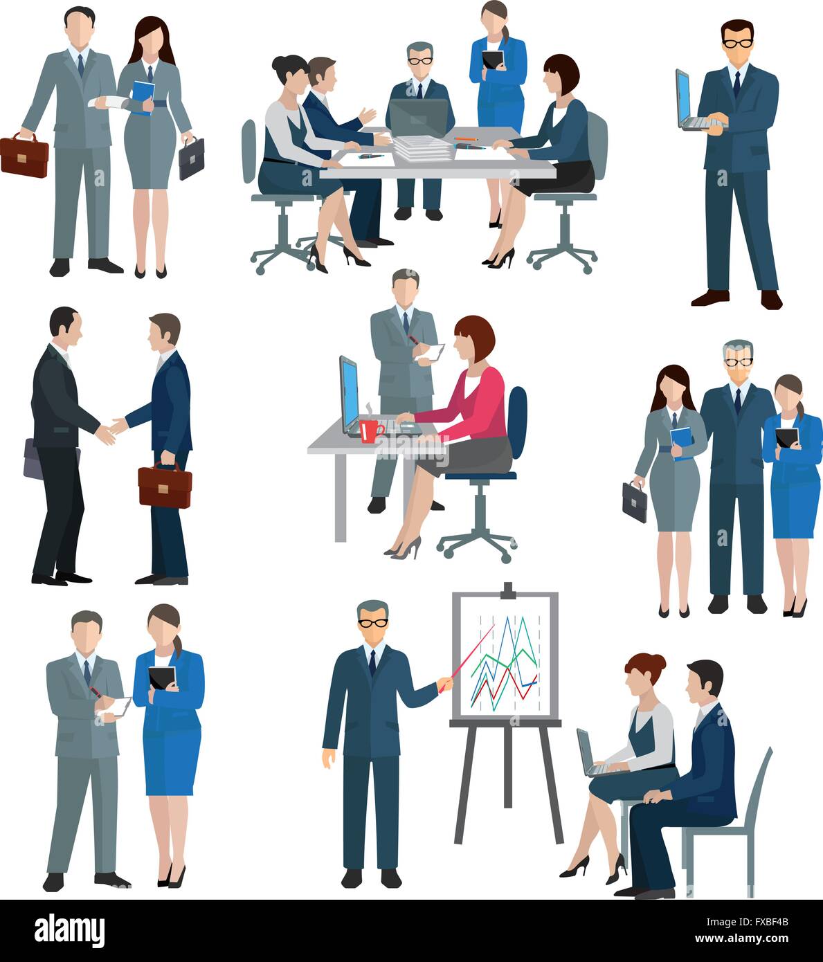 Office table desk set Stock Vector Images - Alamy