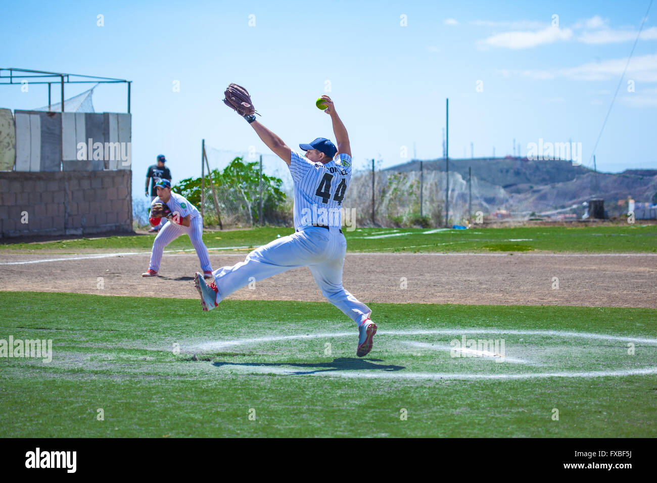 male versus male softball match Stock Photo - Alamy