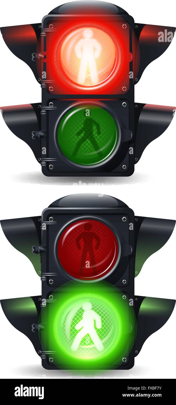 Traffic lights realistic urban Stock Vector Images - Alamy
