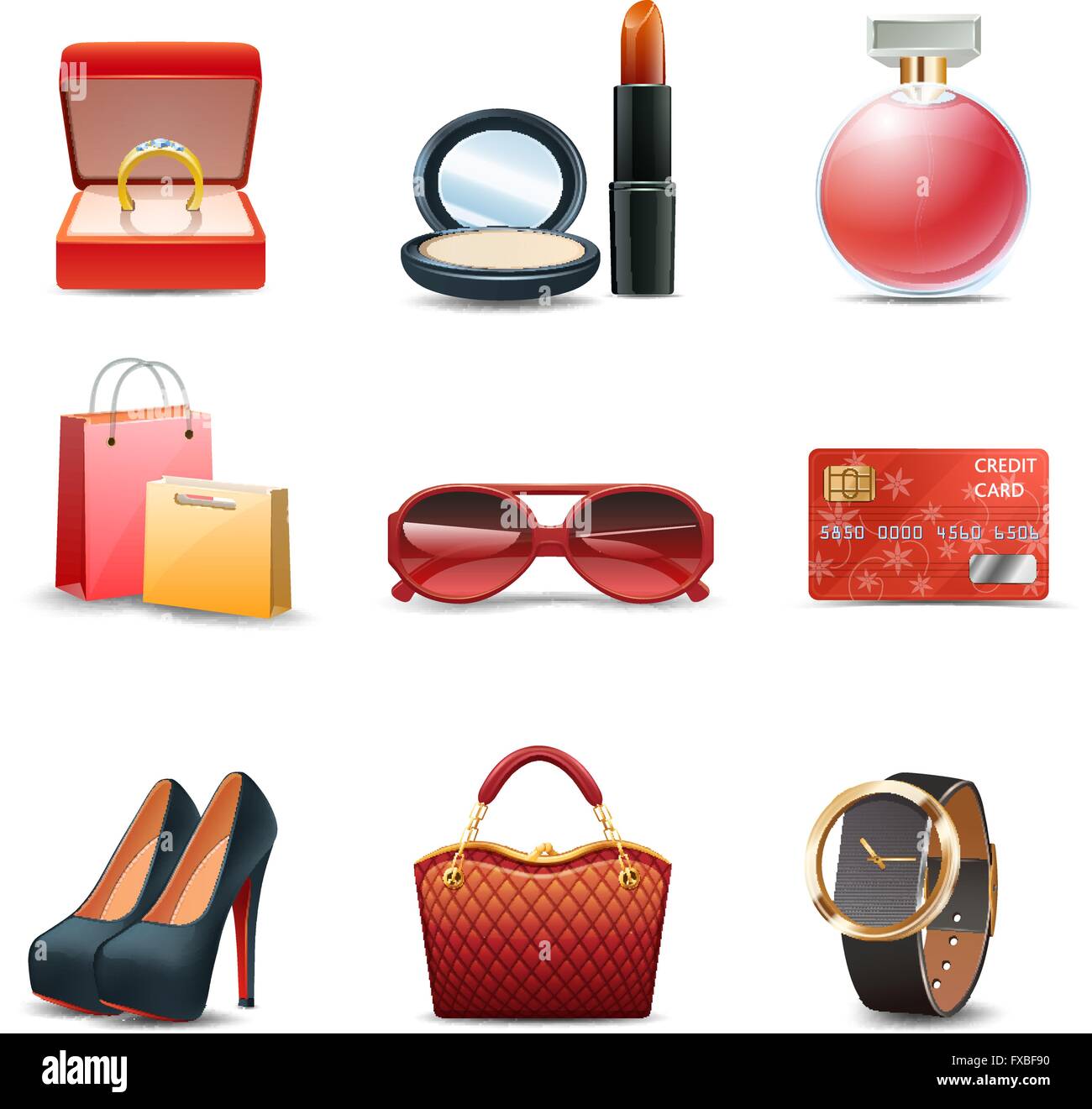 Women Shopping Icon Set Stock Vector Image & Art - Alamy