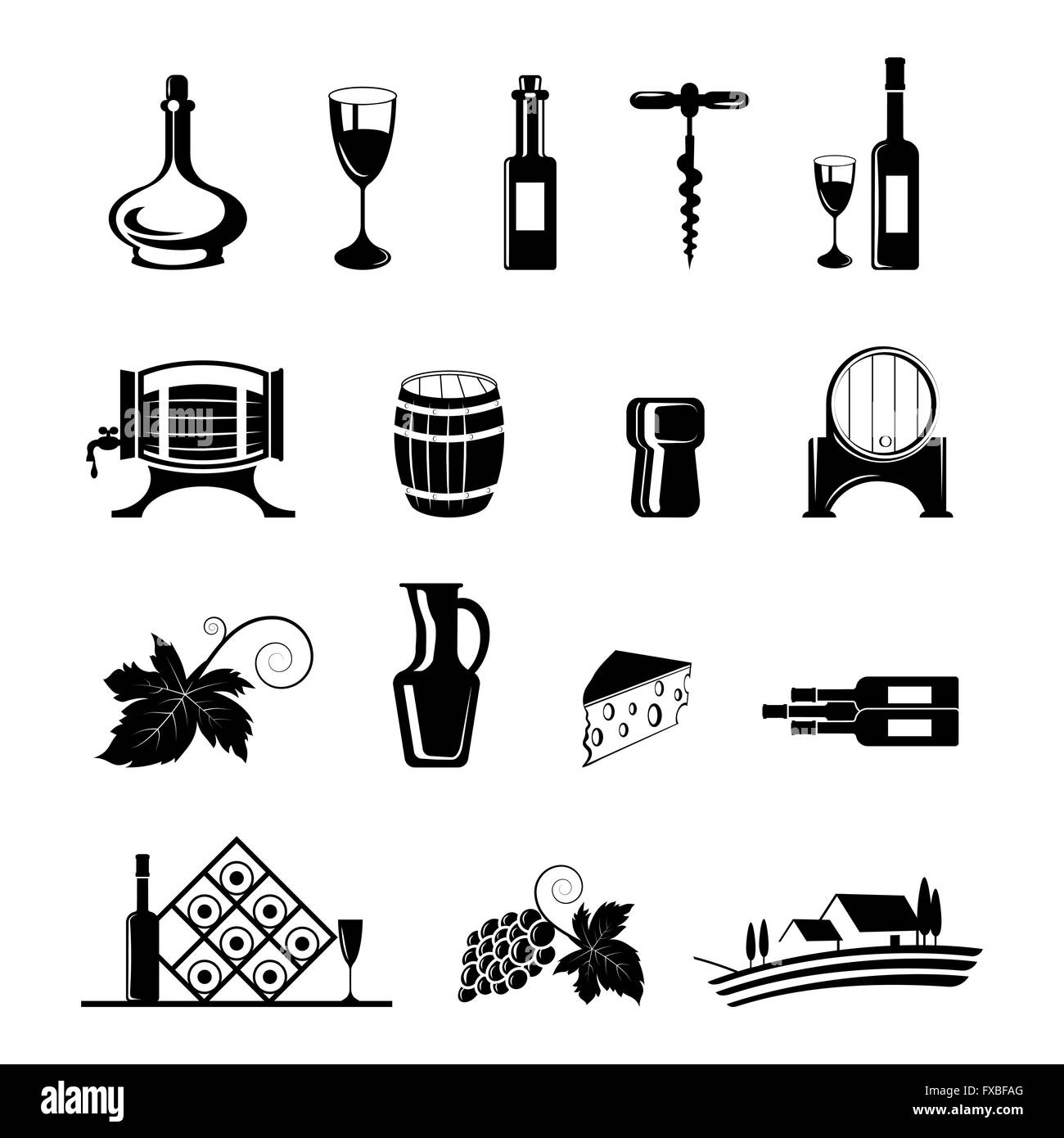 Wine Icons Set Stock Vector Image And Art Alamy