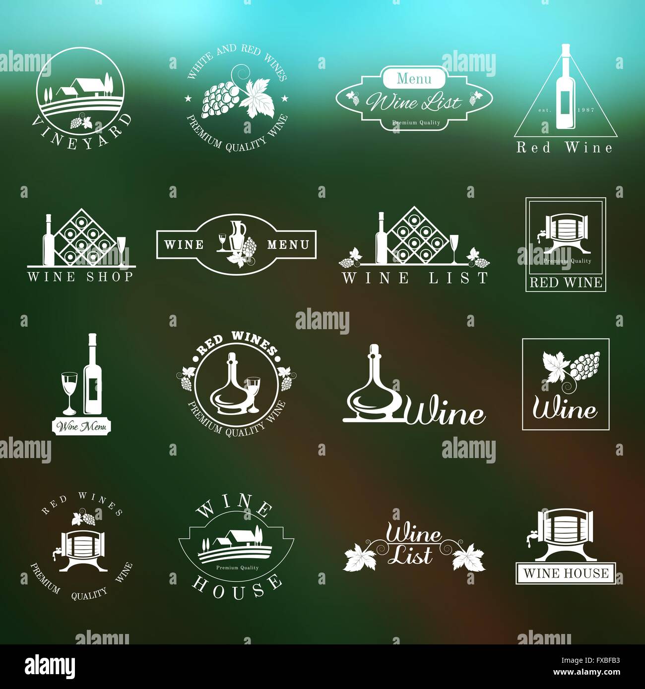 Wine Logo Set Stock Vector Image & Art - Alamy